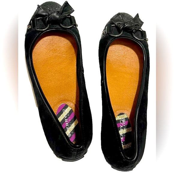 Sperry | Shoes | Sperry Top Siders Black Womens Ballet Flat With Bow ...
